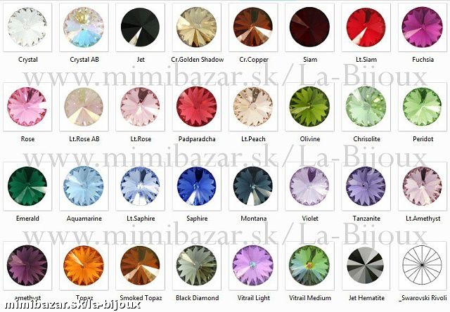 Predám - Swarovski Rivoli 14mm 32 barevných variant, ČESKÁ REPUBLIKA ...